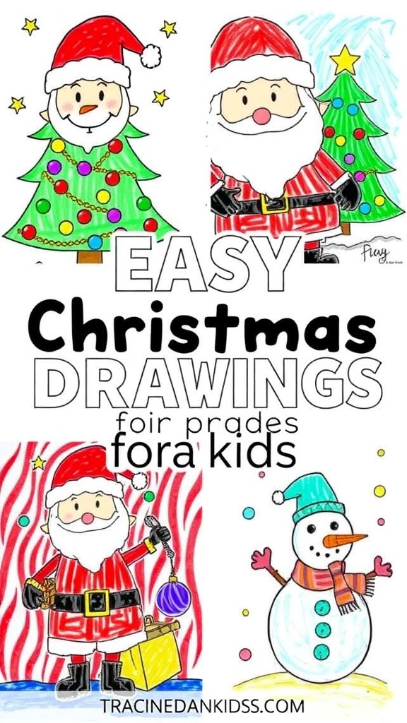 Easy Christmas Drawings for Kids