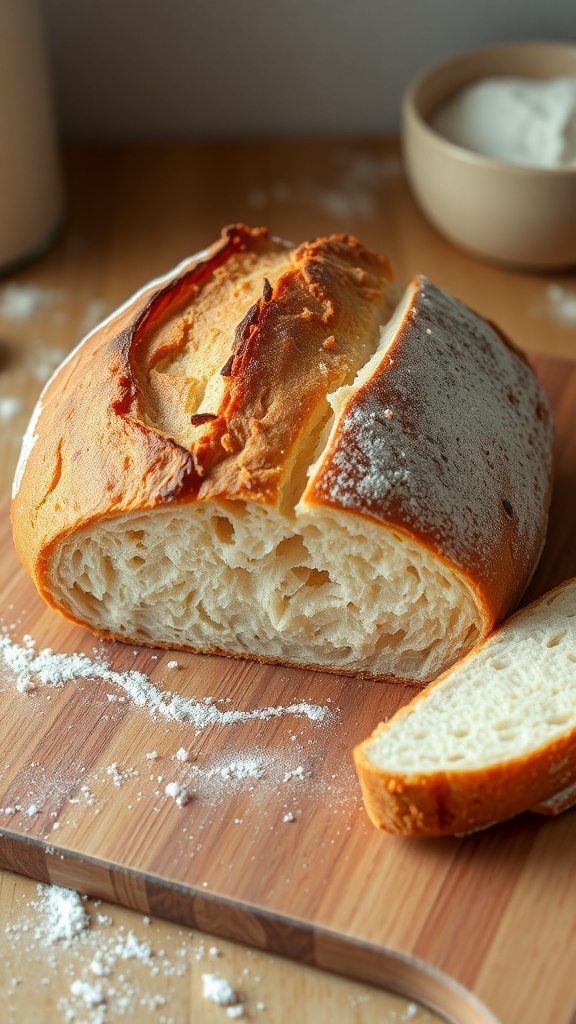Crusty Sourdough Loaf Bread Without Dutch Oven