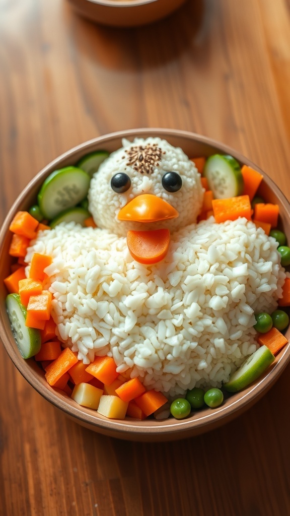 Cute Duck Rice Bowl Recipe