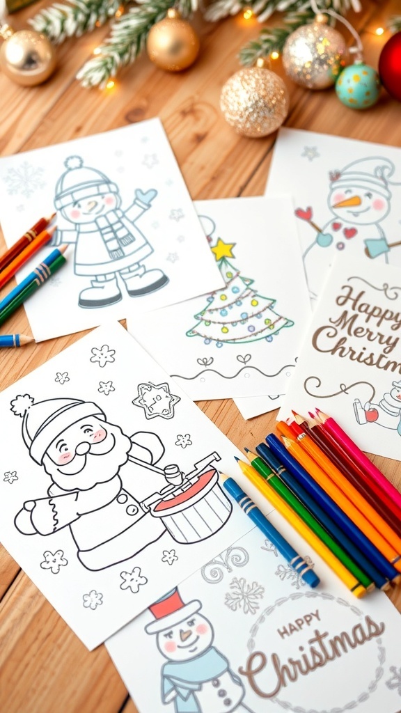 Holly Jolly Christmas Coloring Pages