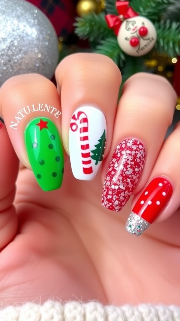 90s Inspired Christmas Nail Art Tutorial