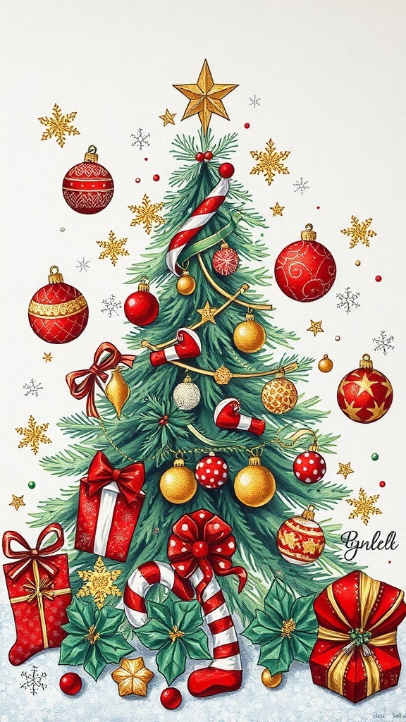 Christmas Doodles Painting Guide