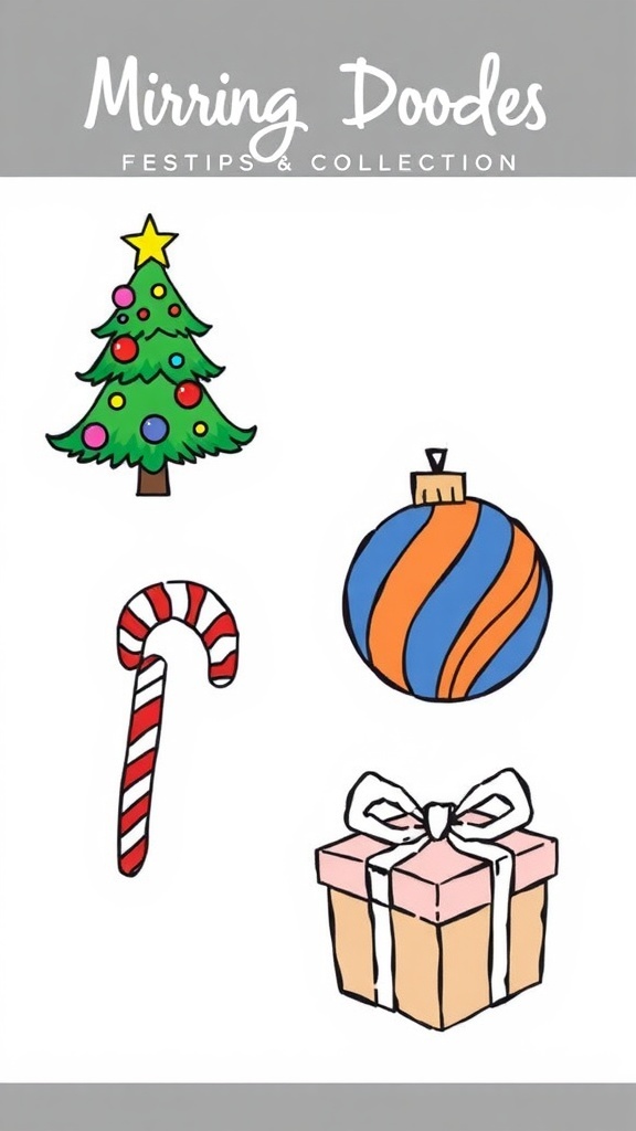 Christmas Doodles Drawing Guide