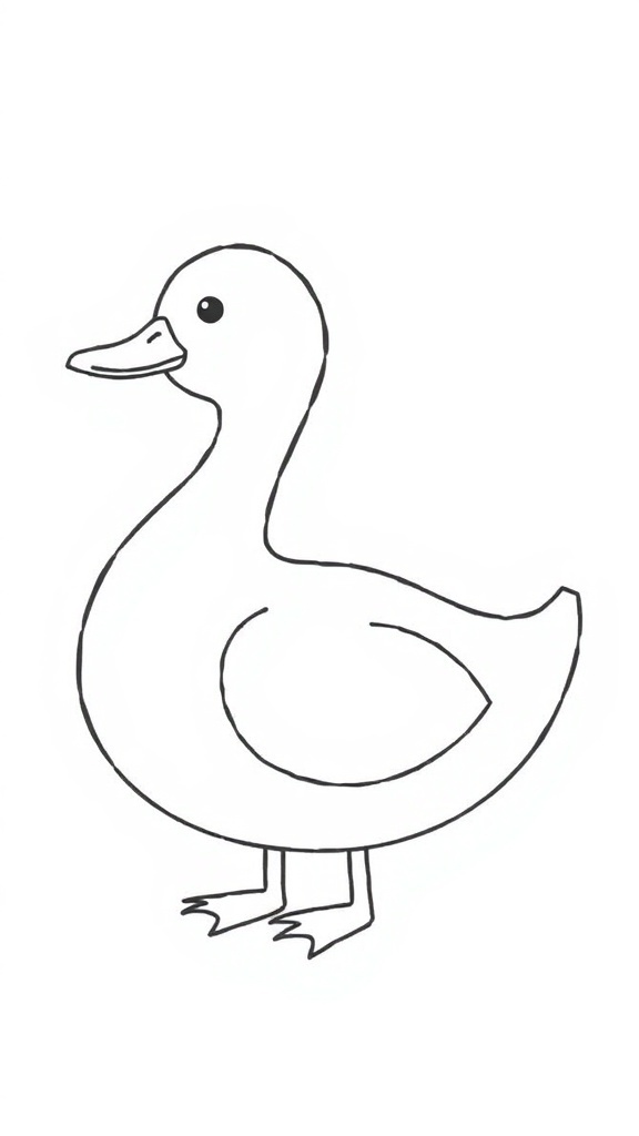 Duck Outline Drawing Instructions