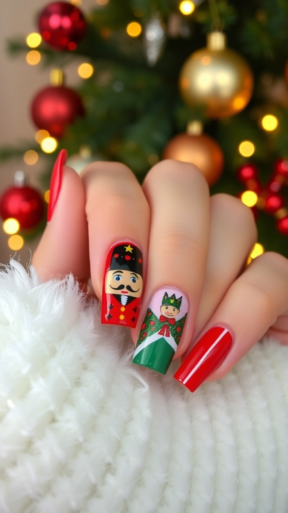 Christmas Nutcracker Nail Art Design