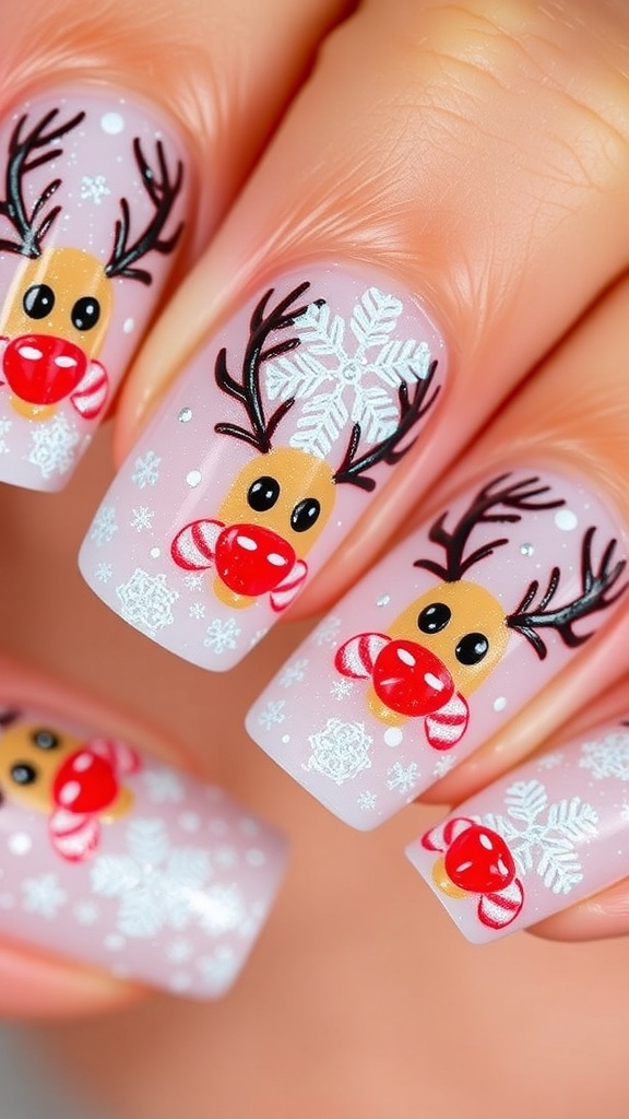 Festive Reindeer Christmas Nail Art – bloomvara.com