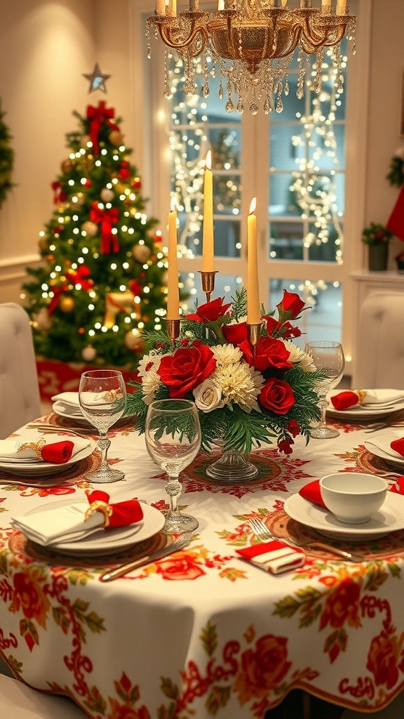 Elegant Christmas Dinner Table Setup