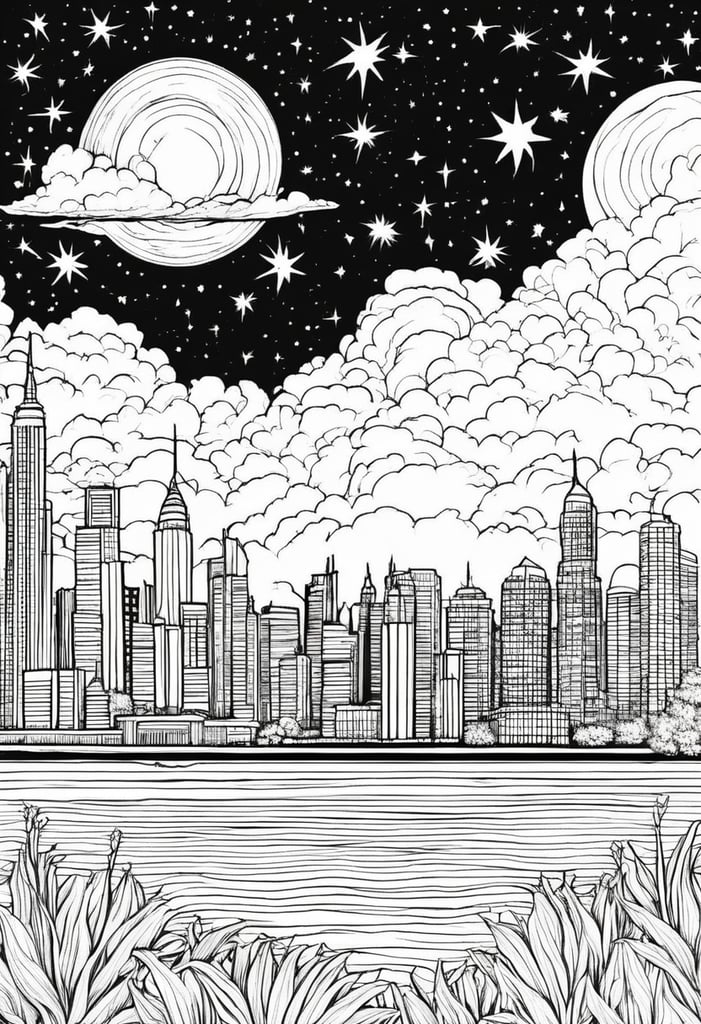 Stunning Night Sky Coloring Sheets – Color And Play