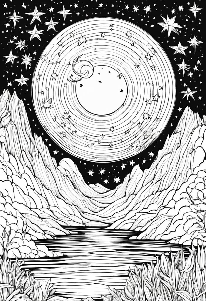 Stunning Night Sky Coloring Sheets – Color And Play