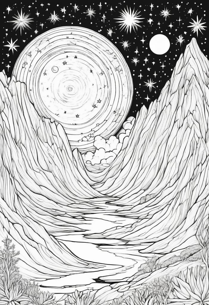 Stunning Night Sky Coloring Sheets – Color And Play