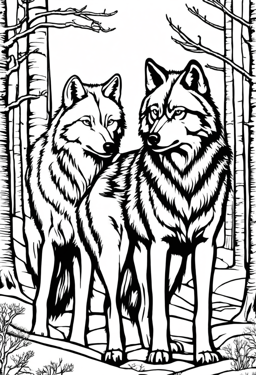 Beautiful Wolves Coloring Sheets – Color And Play