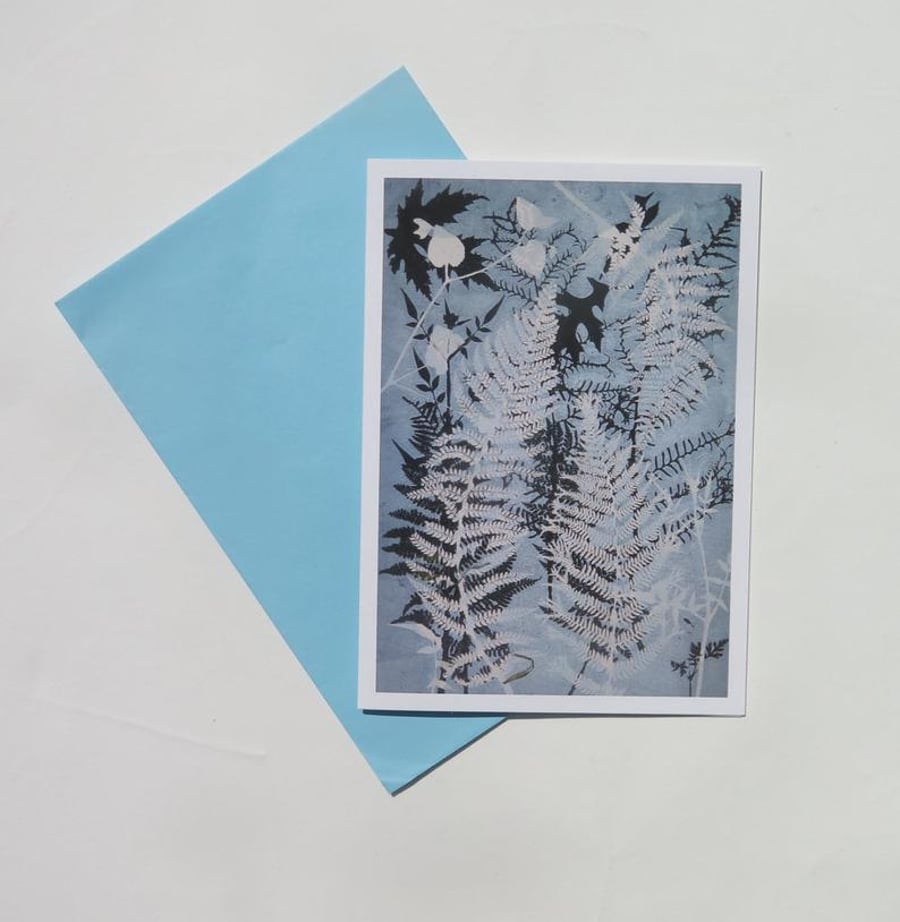 A single blank card from nature print by Stef M... - Folksy