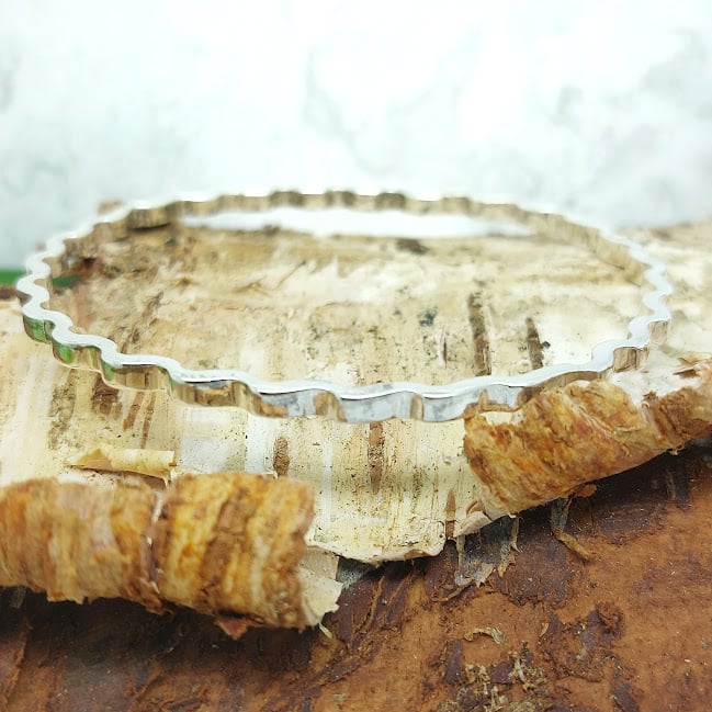 Sterling Silver Single Ripple Bangle - Folksy