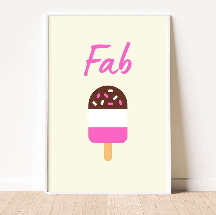 Fab Lolly Print, Unframed Ice Cream Poster - Folksy