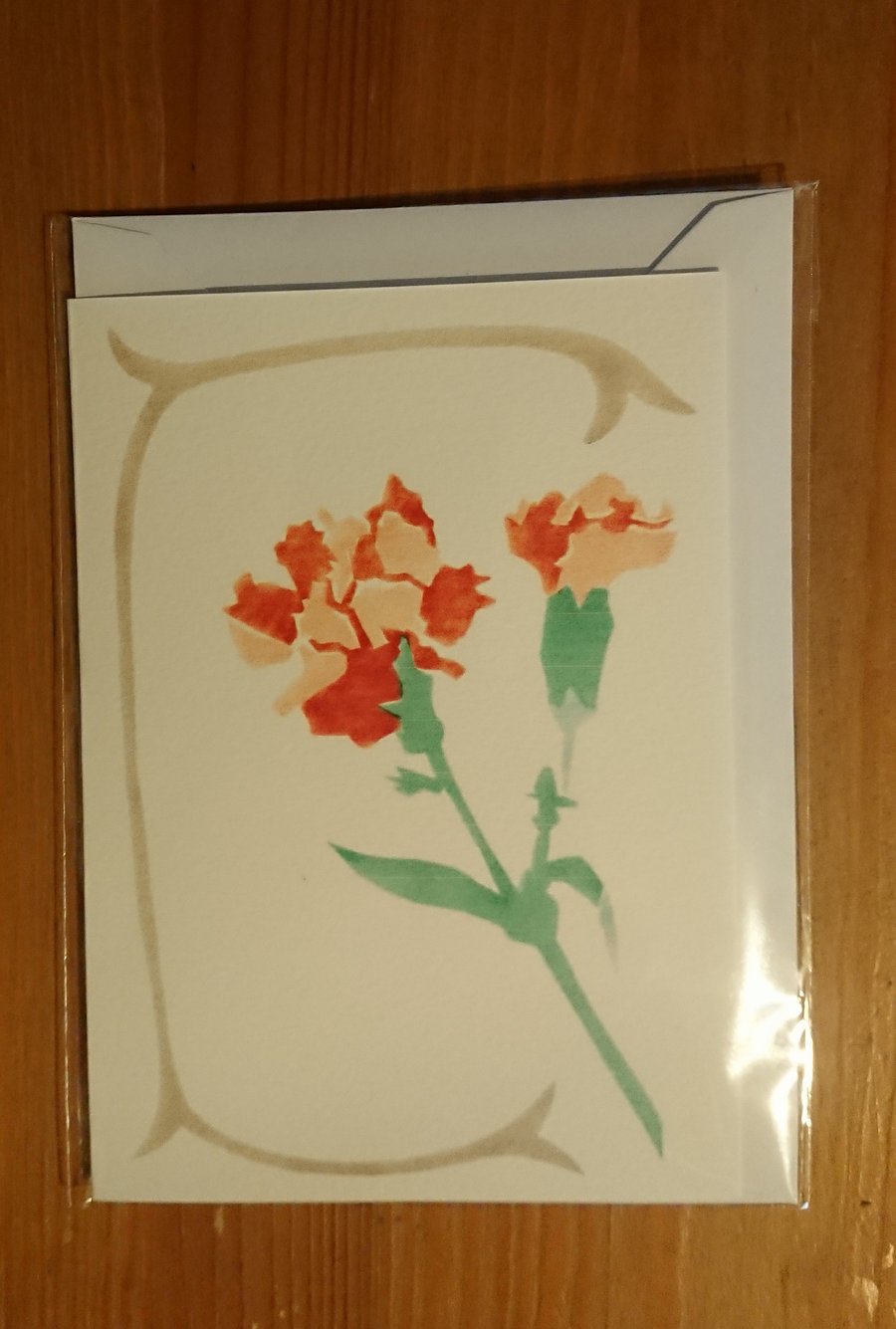 Carnation card - Folksy