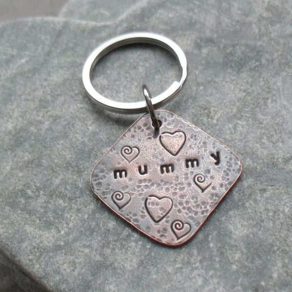 Mummy Copper Keyring Mothers Day - Folksy