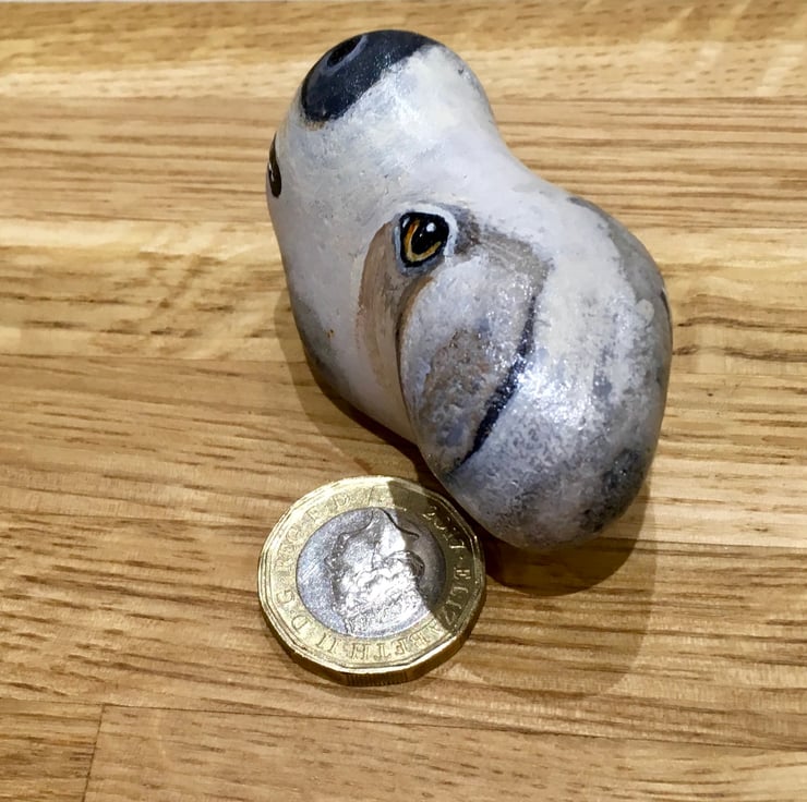 Dog shaped rock stone painting pet gift pebble - Folksy