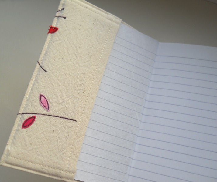 embroidered peace dove notebook - Folksy
