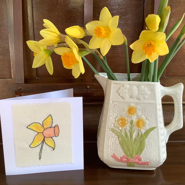 Daffodil flower card, Any occasion blank card, ... - Folksy