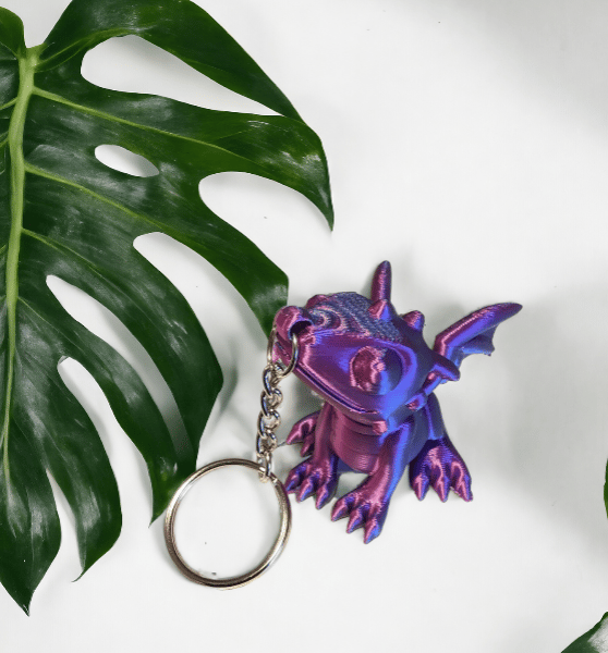 3D printed cute dragon keyring - Folksy