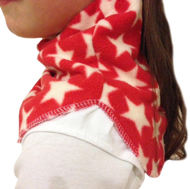 RED STARS Fleece Unisex NECK WARMER DUDE SNOOD ... - Folksy