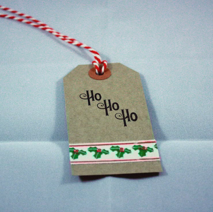 Ho Ho Ho handmade holly Christmas gift tags - Folksy