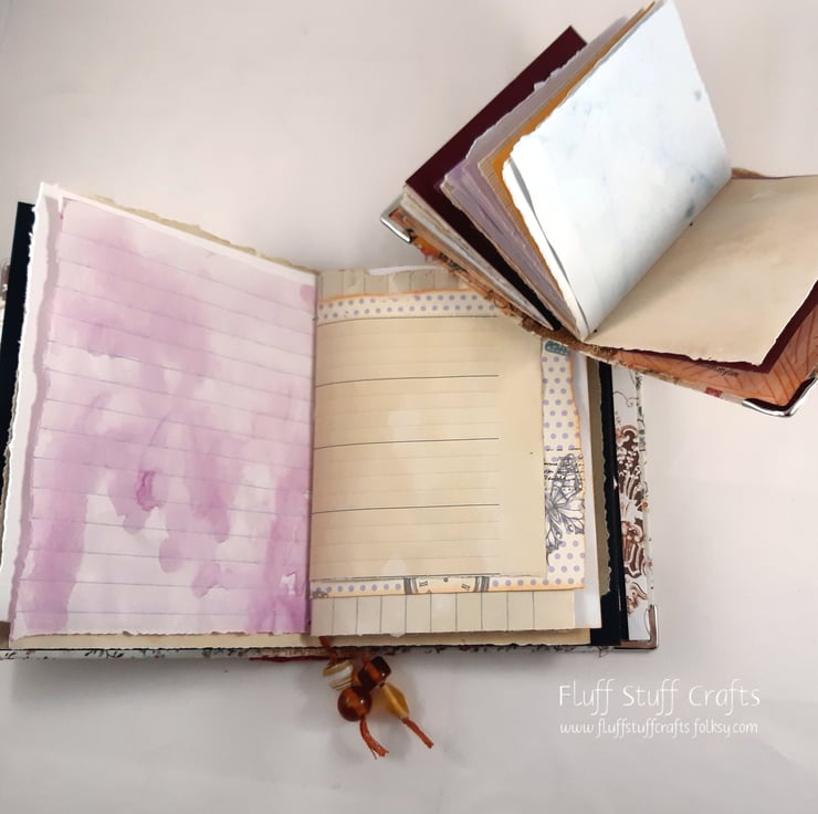 Set of 2 small notebooks, junk journals, handmade - Folksy