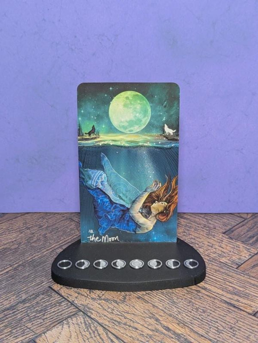 Moon Phase Compact Tarot Card Stand Witchy Alta... - Folksy