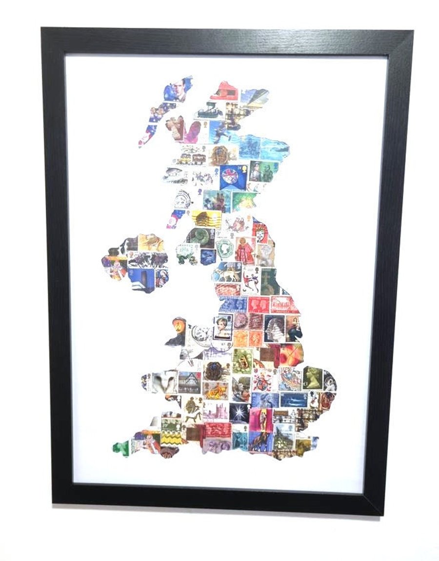 Great Britain stamps collage frame - Folksy