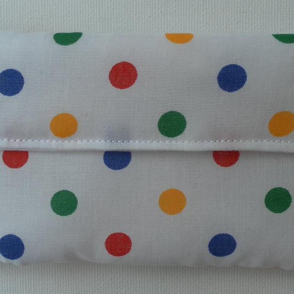 Small Coin Purse, white cotton with yellow, gre... - Folksy