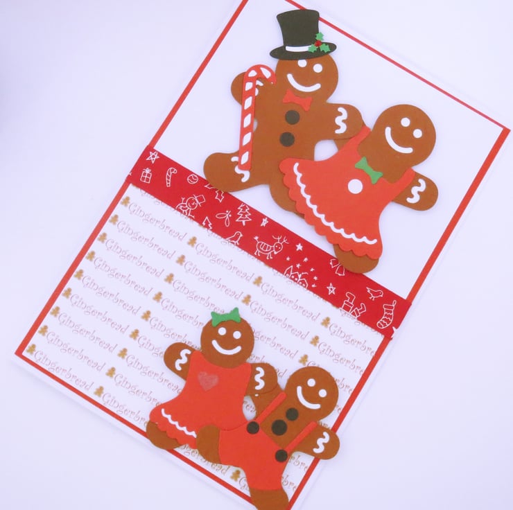 Fun gingerbread family Christmas card - Folksy