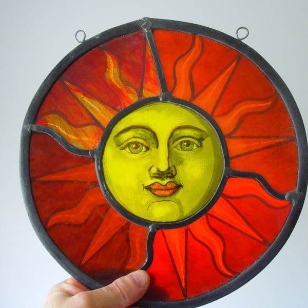 Stained Glass Sun With Smiley Face Suncatcher - Folksy