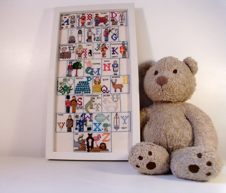 Personalised nursery alphabet sampler,cross sti... - Folksy