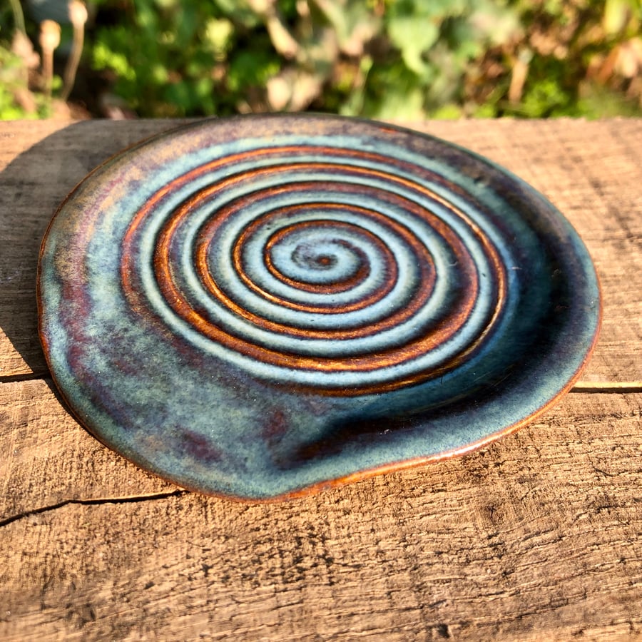 Swirly Stoneware Spoon Rest - Folksy