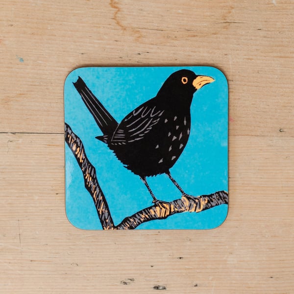 Coaster, Bird Coaster, Black Bird Coaster - Folksy
