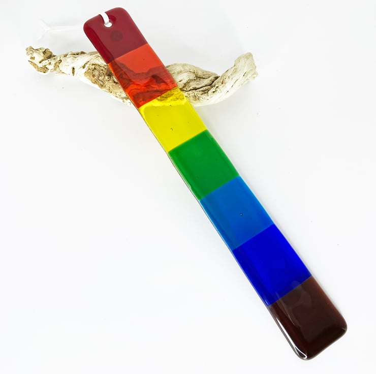 Fused Glass Rainbow Colours Wish Stick Suncatch... - Folksy