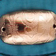 Floral domed rectangular Copper Spacer connecto... - Folksy