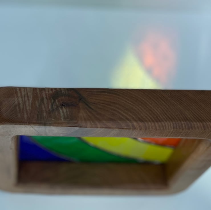 ‘Rays’ rainbow stained glass suncatcher , solid... - Folksy