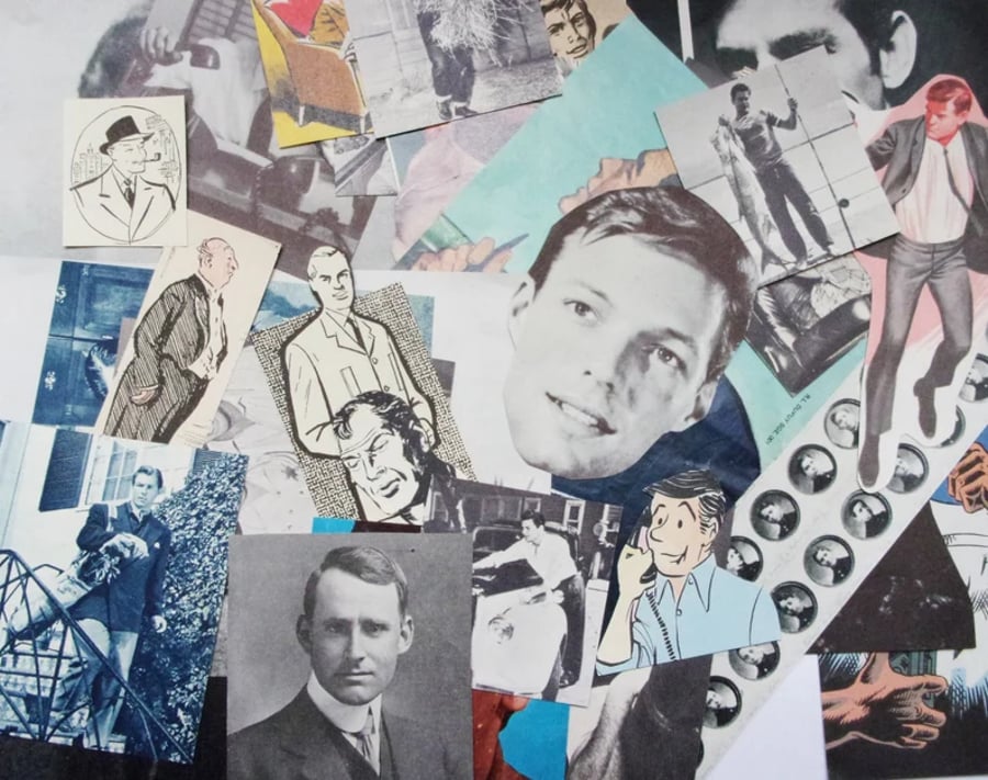 Men themed vintage paper ephemera: 40 pieces fo... - Folksy