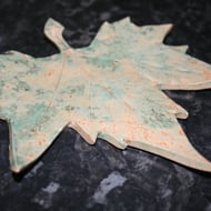 Handmade ceramic green leaf decoration - Folksy
