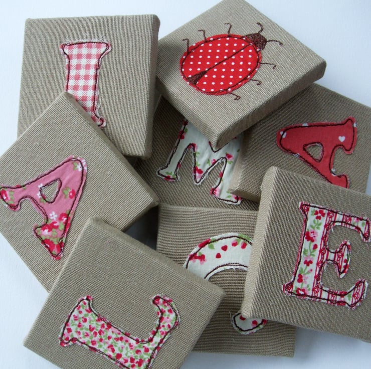 Childrens Name Letters - Mini Canvas Nursery De... - Folksy