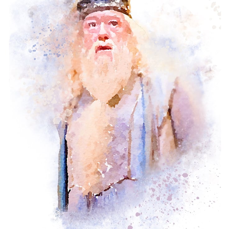 Albus Dumbledore Watercolour Print Harry Potter... - Folksy