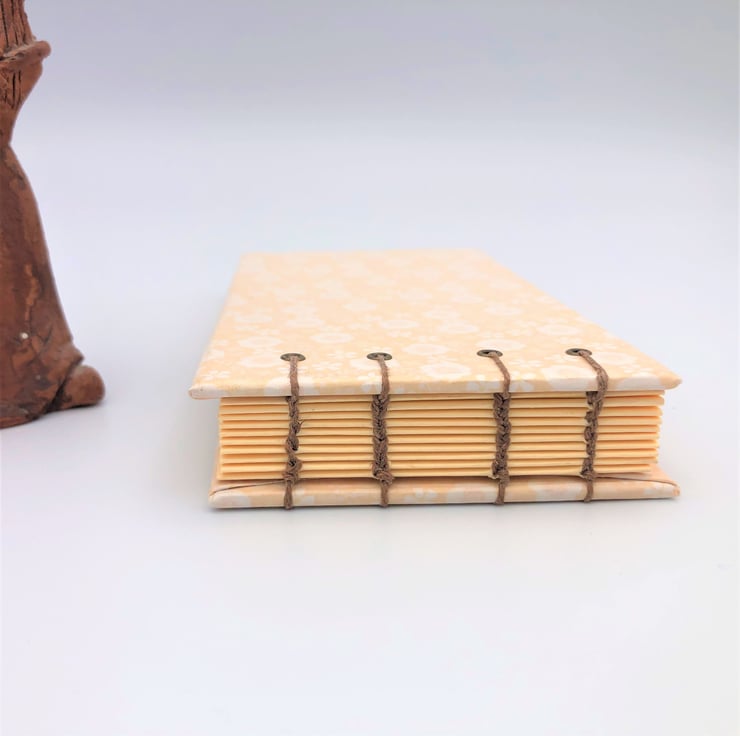 Dark Cream pocket notebook - coptic stitch - Folksy