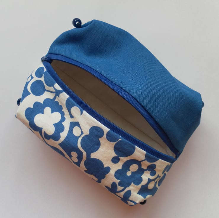 Pretty and unique, blue and white, boxy, zipped... - Folksy