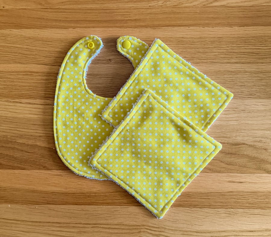 Newborn Baby Boxed Gift Set-Bib & Matching ... - Folksy