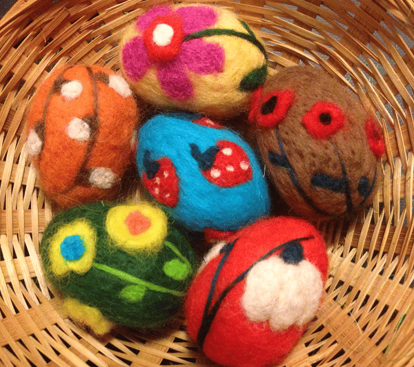 Set of 6 Felted Easter Eggs, Needle Felt Easter... - Folksy