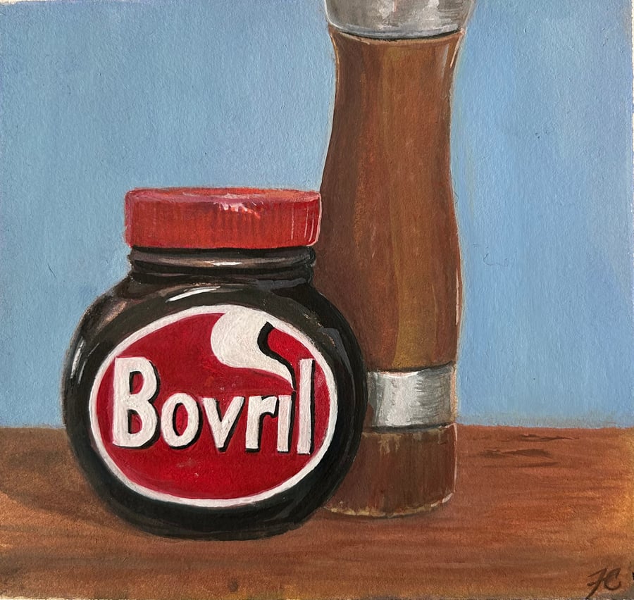 Bovril - original painting, retro pop art style - Folksy