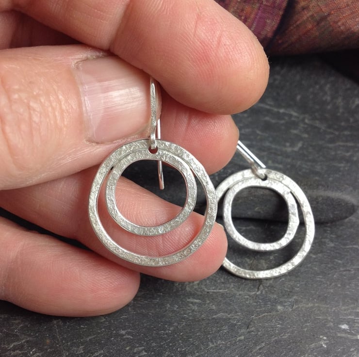 Sterling silver Ripple earrings - Folksy