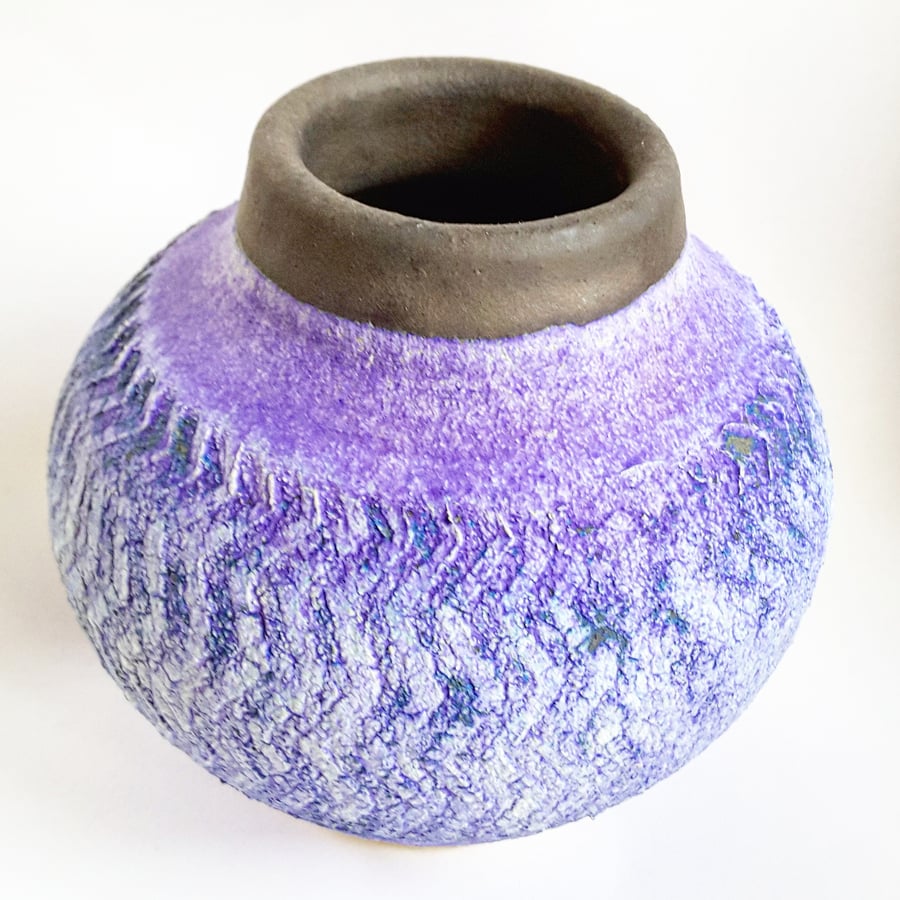 Textured Ceramic Turquoise Vase - Folksy