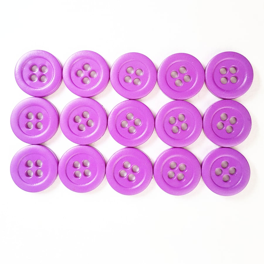Purple Buttons x 15 - Folksy